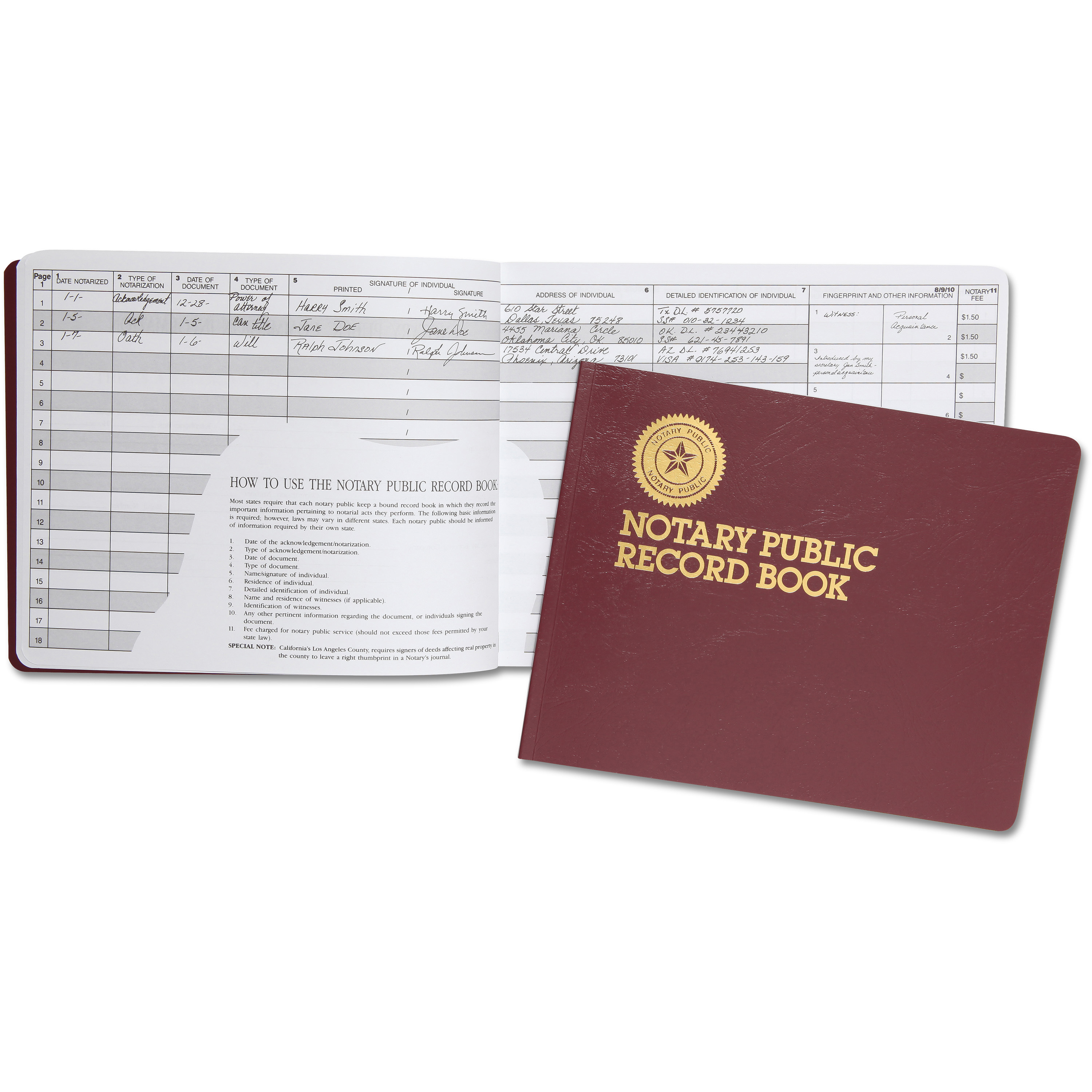 Notary Public Supplies Dome Publishing Notary Public Record Book 